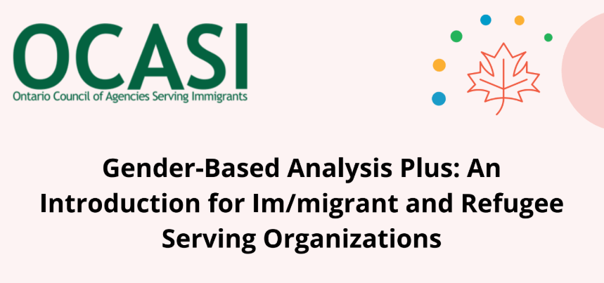 GBA Plus 101: Resource for Immigrant and Refugee Service Providers - MANSO